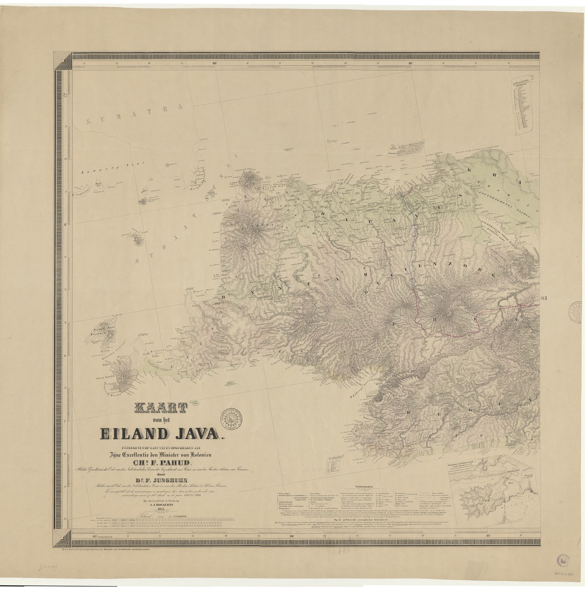 Kaart van het eiland Java : uitgegeven op last van en opgedragen aan ...