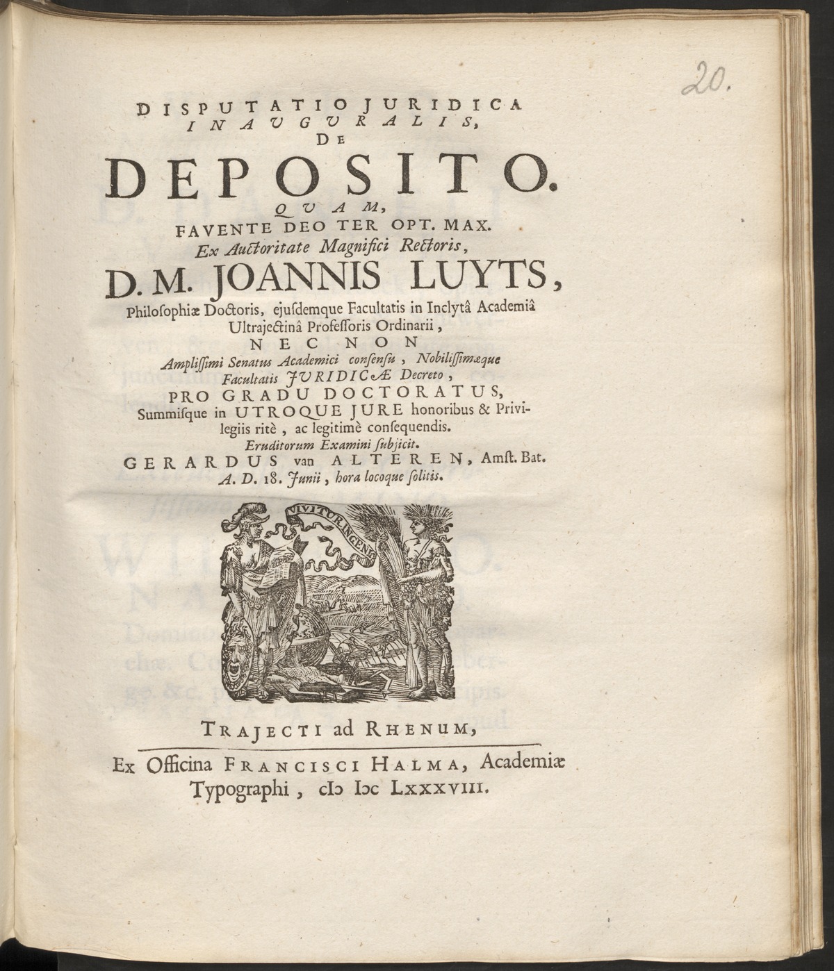 Disputatio juridica inavgvralis, de deposito.