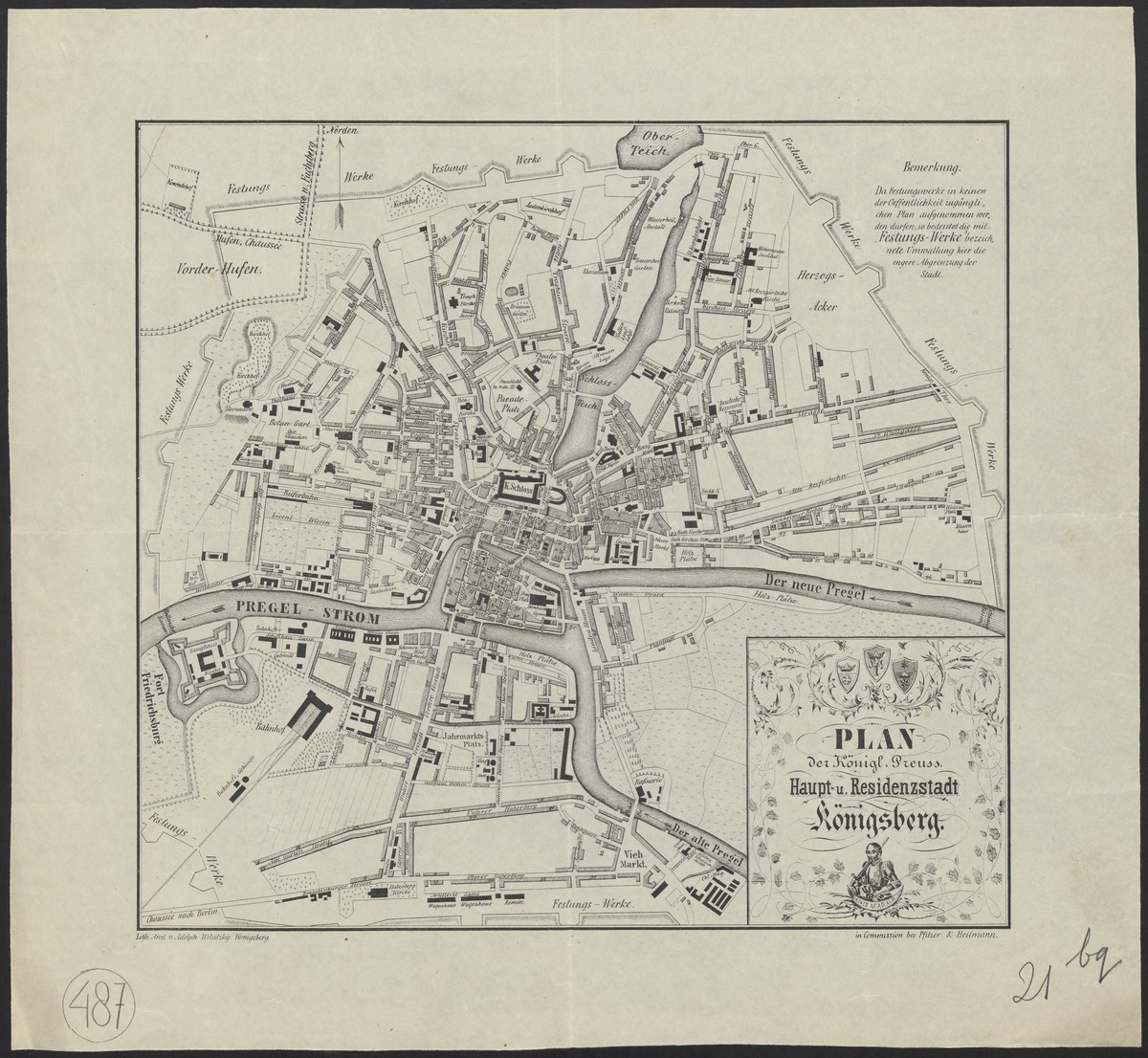 Plan der Königl. Preuss. Haupt- u. Residenzstadt Königsberg