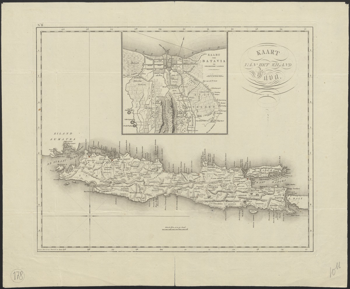 Kaart van het eiland Java