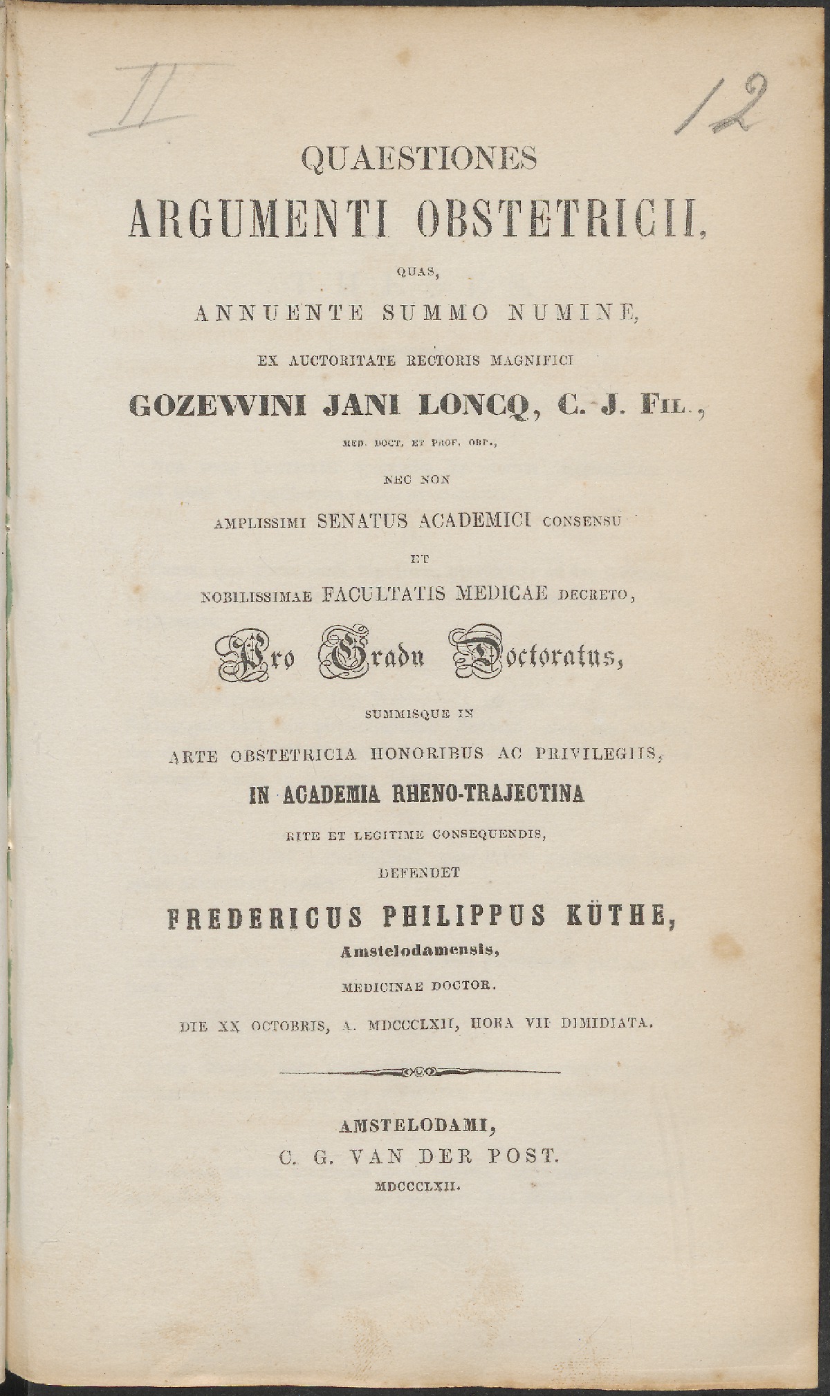 Quaestiones argumenti obstetricii