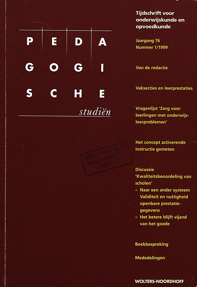 Pedagogische studiën : tijdschrift voor onderwijskunde en opvoedkunde.