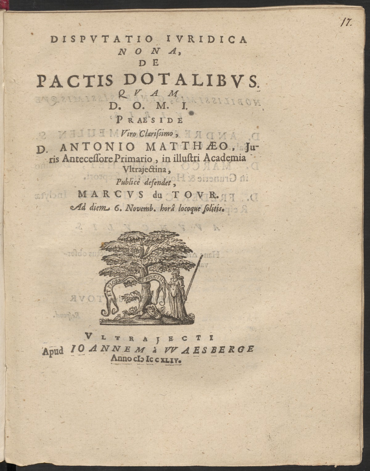 Disputatio juridica nona de pactis dotalibus