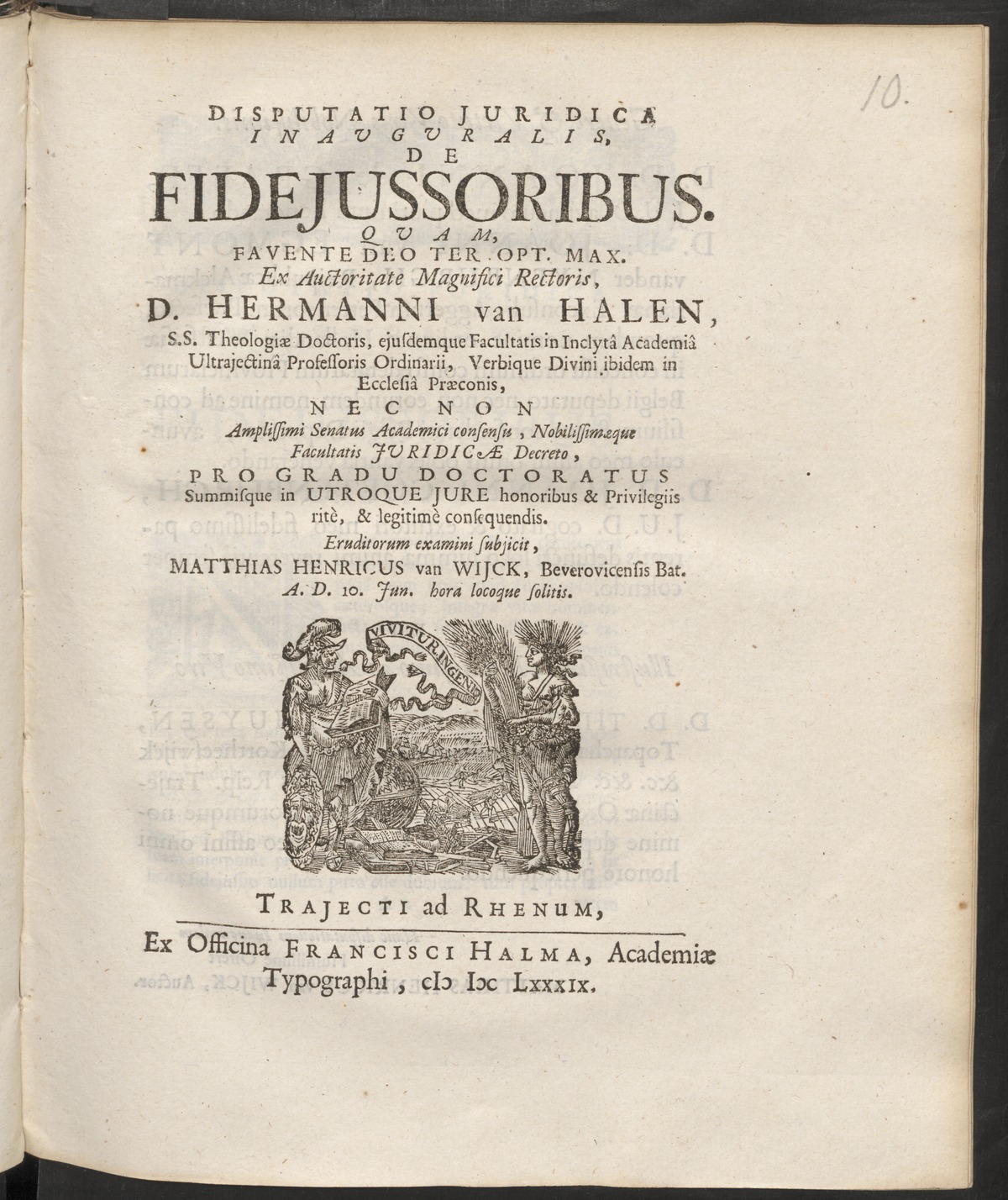 Disputatio juridica inauguralis de fidejussoribus