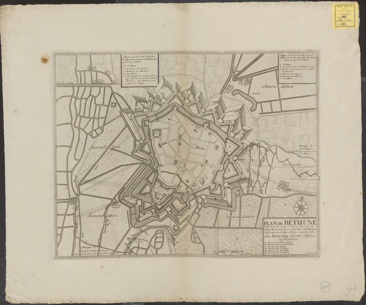 Plan de Bethune : ville forte du Comte d'Artois situe sur la pitite ...
