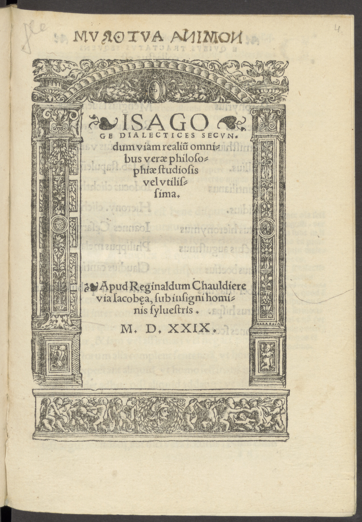 Isagoge dialectices secundum viam realiū[m] : omnibus veræ philosophiæ ...